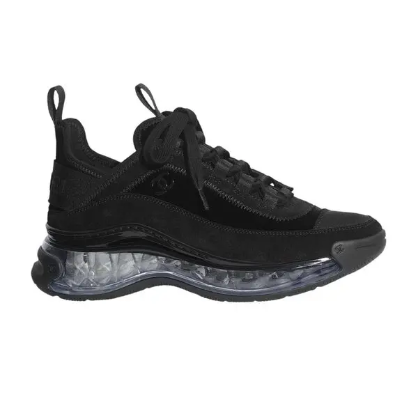 Chanel Velvet Calfskin Grosgrain Sneakers - Black
