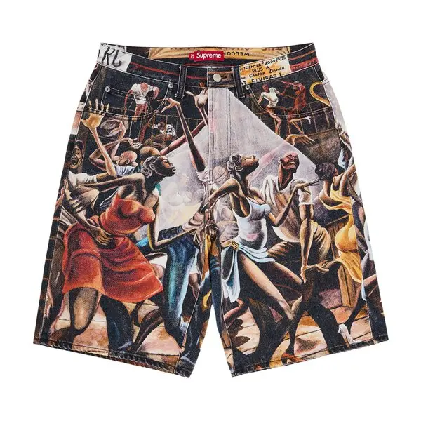 Supreme X Ernie Barnes Baggy Denim Short - Multicolor