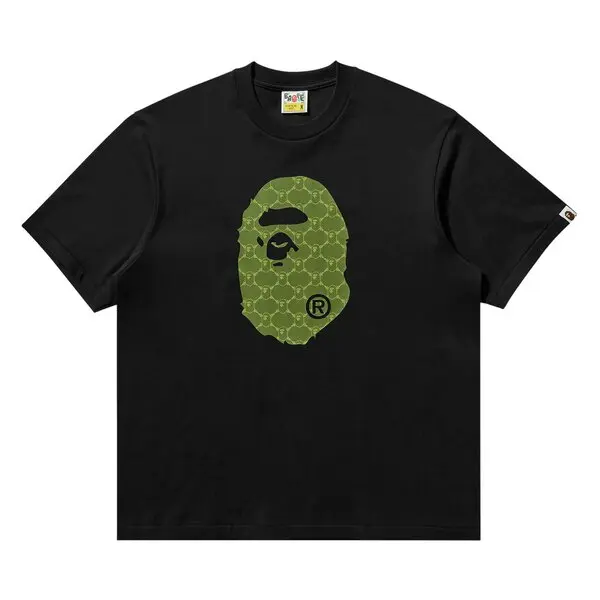 A BATHING APE College Monogram Relaxed Fit Tee - Black