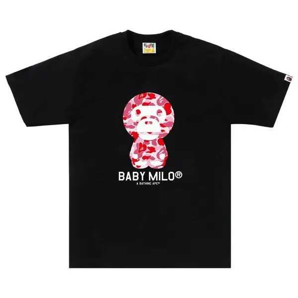 A BATHING APE Abc Camo Baby Milo Tee - Black