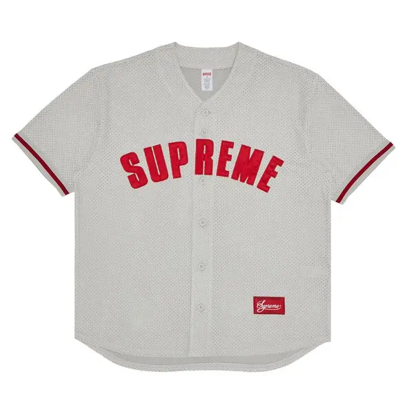 Supreme Ultrasuede Mesh Baseball Jersey - Grey