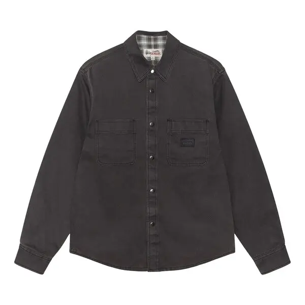 StÜssy Heavy Washed Canvas Shirt - Black