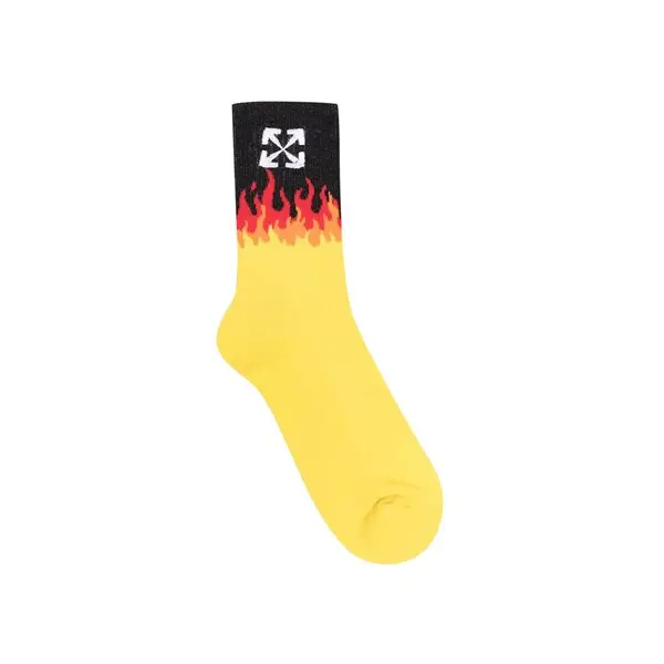 Off-White Flames Crew Socks - Yellow