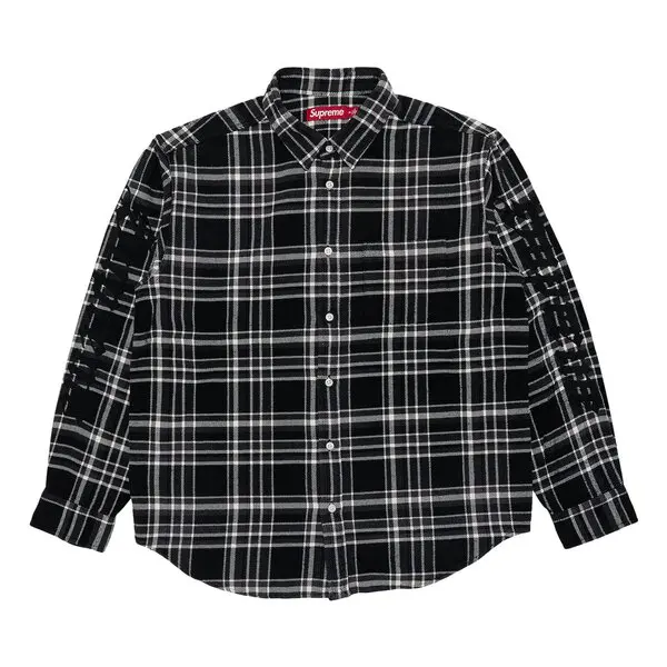 Supreme Old English Plaid Flannel Shirt - Black