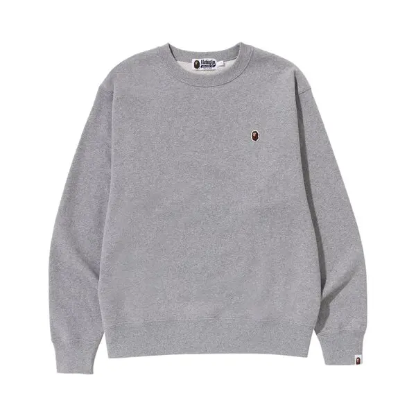 A BATHING APE Ape Head Relaxed Fit Crewneck - Grey