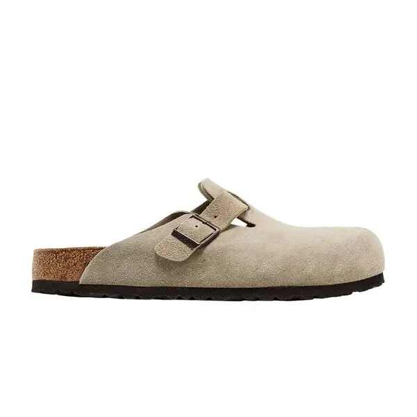 BIRKENSTOCK Boston Suede Leather Clogs - Tan