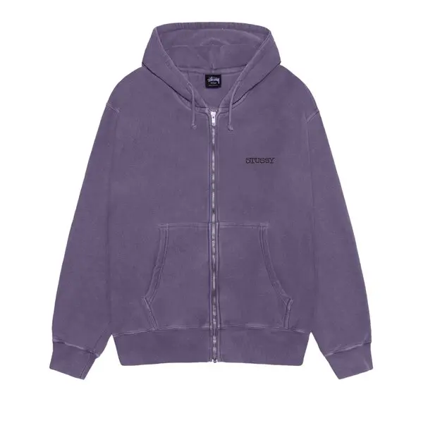 StüSsy Jumbo Zip Up Hoodie - Purple | Editorialist