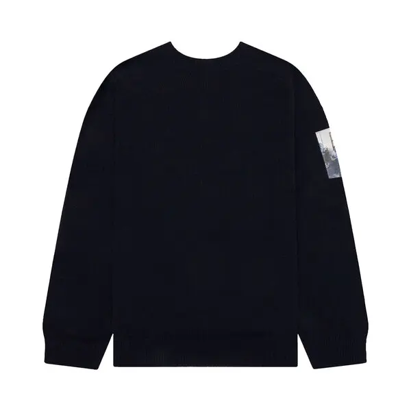 Raf Simons Roundneck Hammersleeve Sweater With Patches