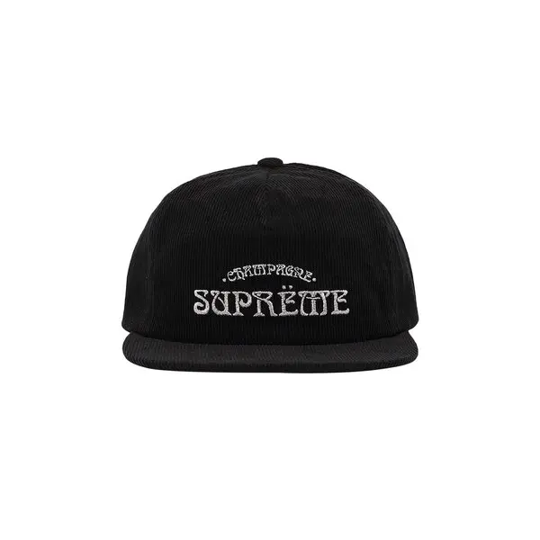Supreme Corduroy 5-panel Cap - Black