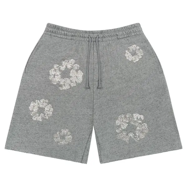 DENIM TEARS Cashmere Swarovski Cotton Wreath Shorts - Grey