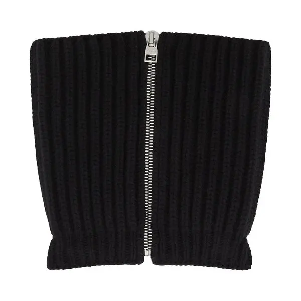 Alexander McQueen Wool And Cashmere Zip Scarf - Black