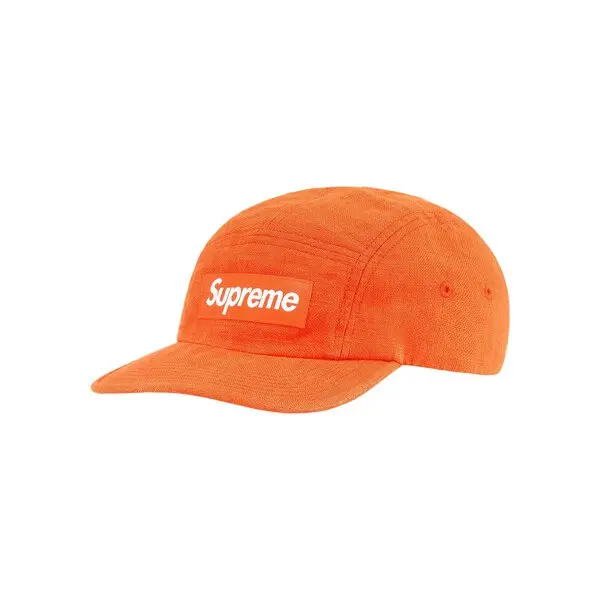 Supreme Linen Fitted Camp Cap - Orange