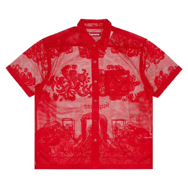 Supreme Last Supper Lace Short-sleeve Shirt - Red