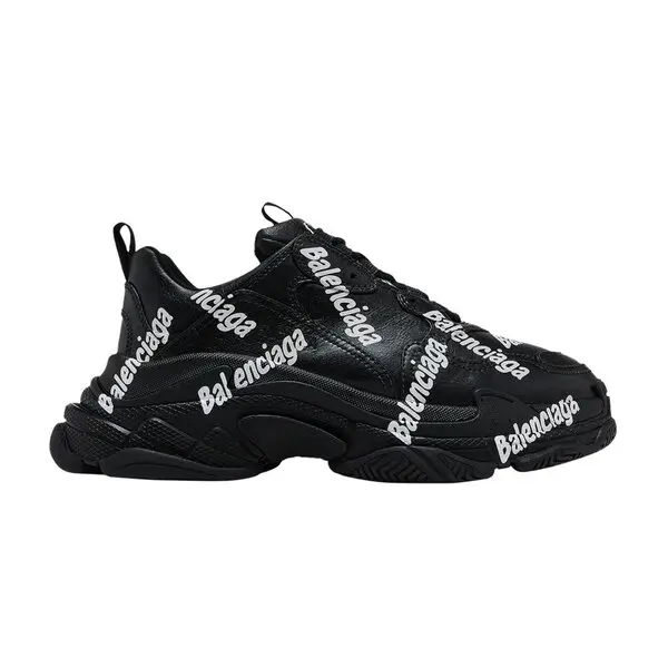 Balenciaga Triple S Logotype Sneakers - Black
