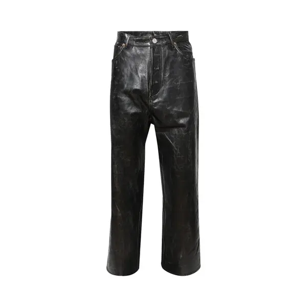 Vetements Distressed Leather Pants