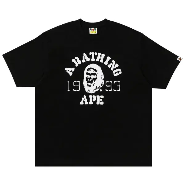A BATHING APE Og Ape Head College Relaxed Fit Tee - Black