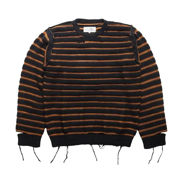 MAISON MARGIELA Striped Distressed Sweater