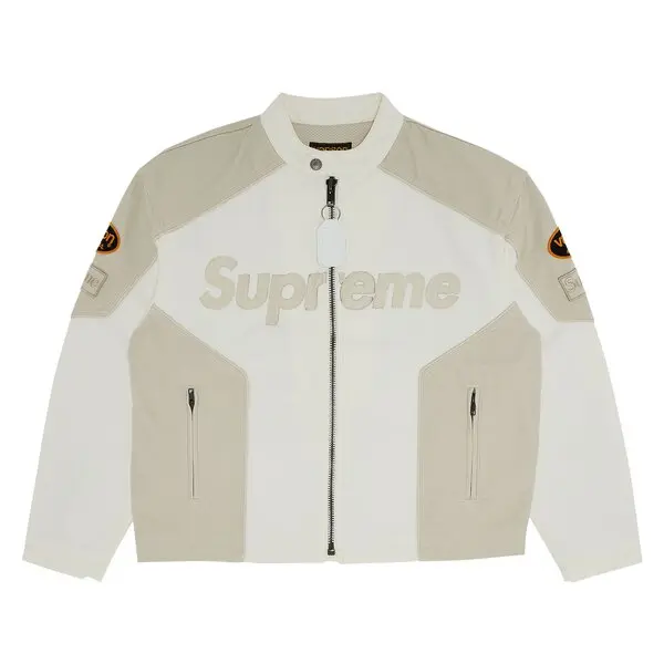 Supreme X Vanson Leathers Cordura Cotton Jacket - White | Editorialist