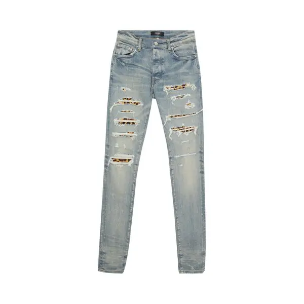 Amiri Leopard Thrasher Jeans