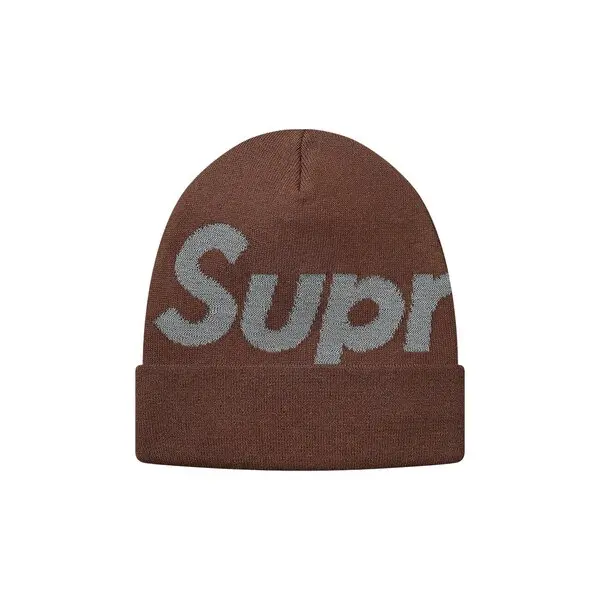 Supreme Big Logo Beanie - Brown