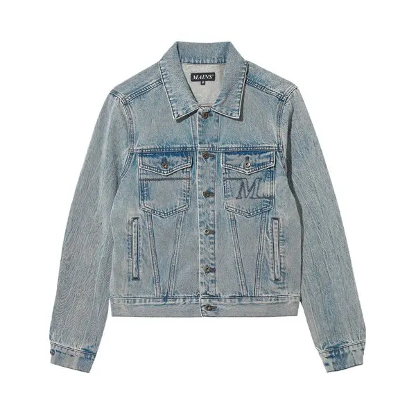 MAINS Washed Denim Jacket - Blue