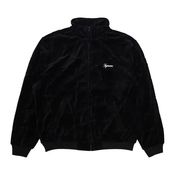 Supreme Patchwork Velour Track Jacket - Black