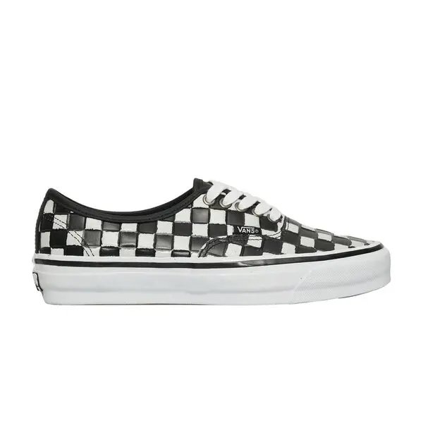 VANS Authentic 44 Vibram Leather Checkerboard Sneakers - Black