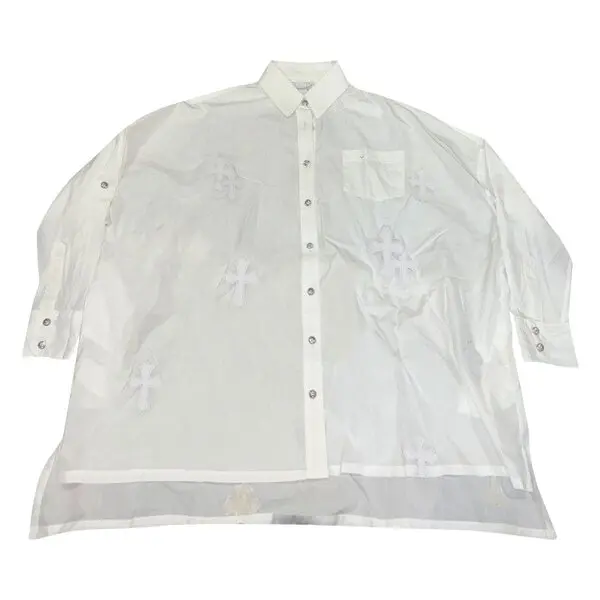 Chrome Hearts Leather Cross Patch Mahal Kita Button Up Shirt