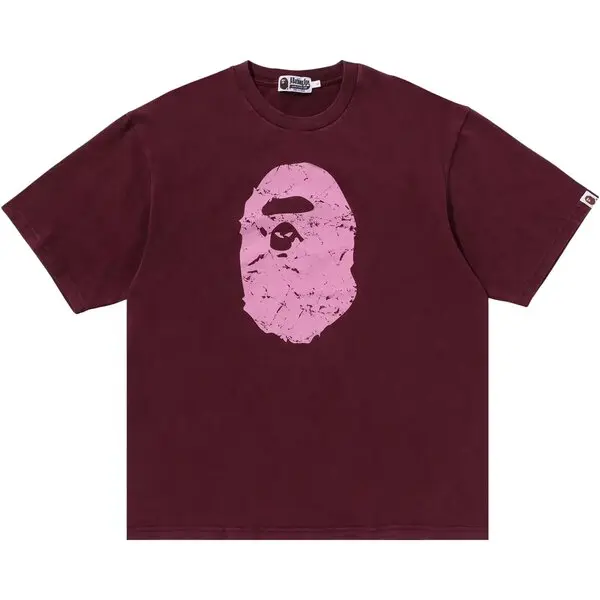 A BATHING APE Relaxed Fit Tee With Ape Head Graphic - Red