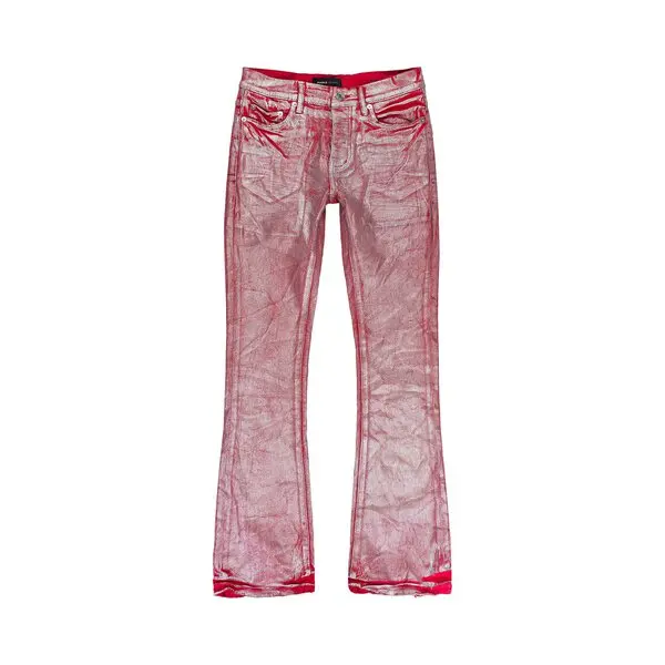PURPLE BRAND Silver Foil Flare Jeans