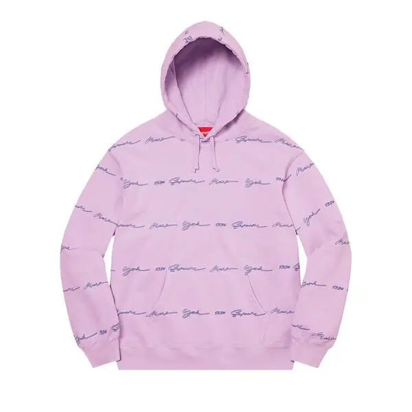Supreme Script Stripe Hooded Sweatshirt