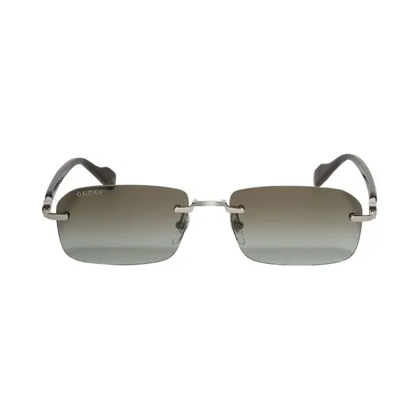 Gucci Rectangular Rimless Sunglasses - Silver