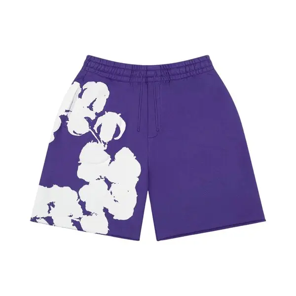 DENIM TEARS Big Cotton Wreath Sweat Shorts - Purple
