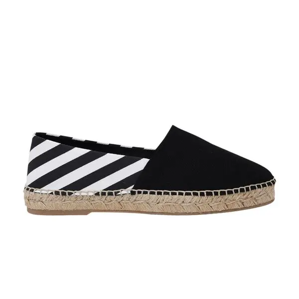Off-White Striped Flat Espadrilles