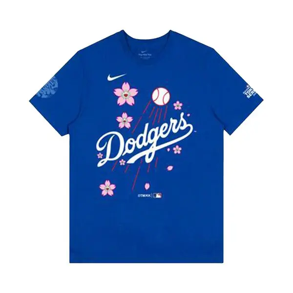 Nike X Takashi Murakami Dodgers Script Short-sleeve Tee - Blue
