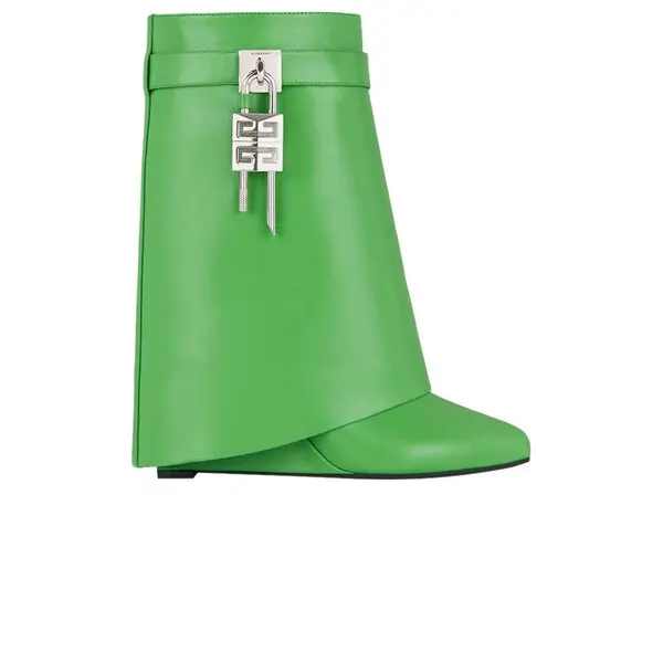 Givenchy Shark Lock Biker Ankle Boot - Green