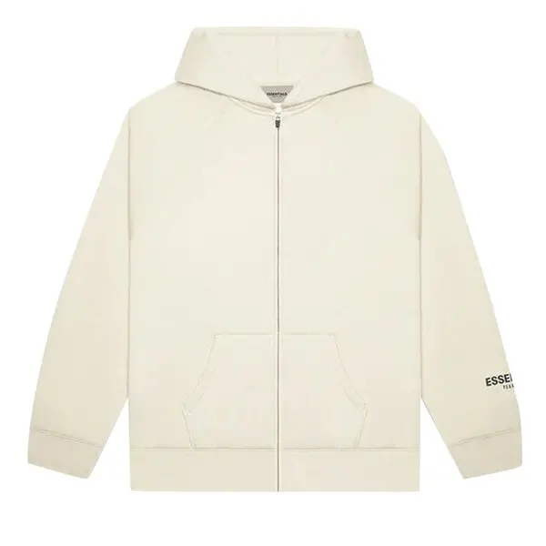 Fear Of God 3d Silicon Applique Full Zip Up Hoodie - Cream