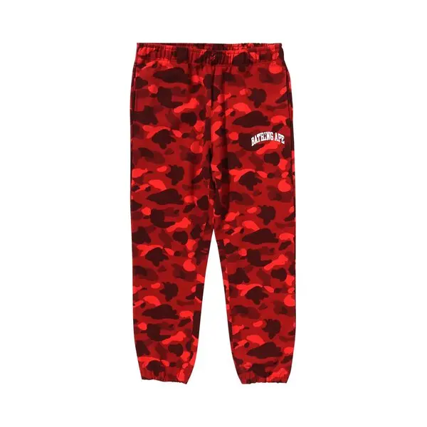 A BATHING APE Color Camo Sweatpants - Red