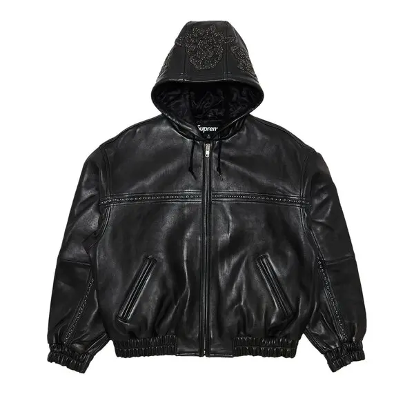 Supreme Studded Hooded Leather Jacket