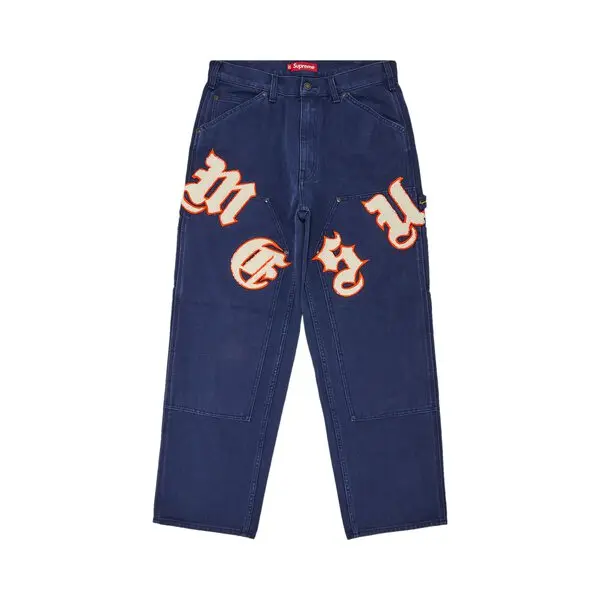 Supreme Old English Canvas Double Knee Painter Pant - Blue