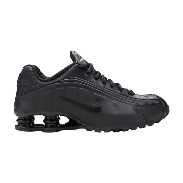 Nike Shox R4 Gs Sneakers With Embroidered Swoosh - Black