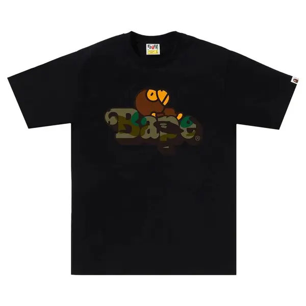 A BATHING APE 1st Camo Milo On Tee - Black