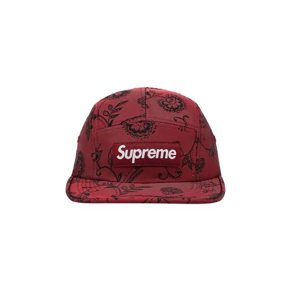 Supreme Floral Jacquard Camp Cap - Red