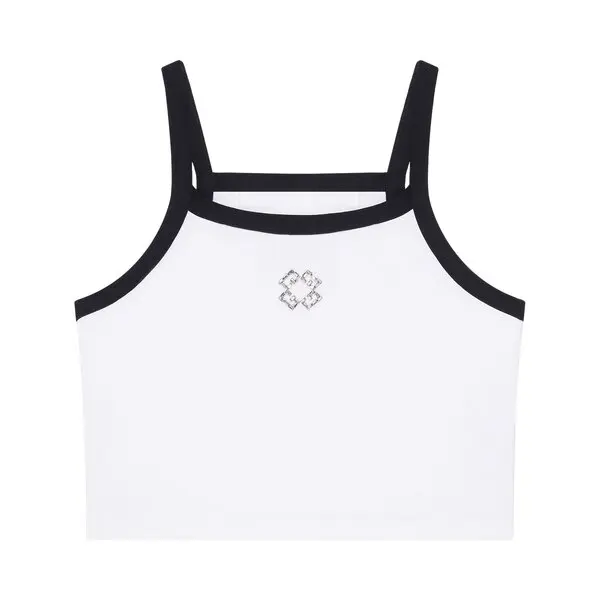 Givenchy Cropped Spaghetti Strap Tank Top - White