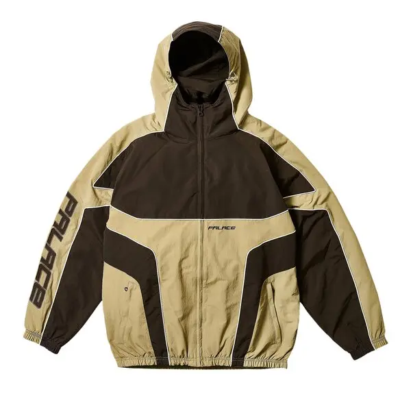 PALACE Piped Hooded Shell Jacket - Brown