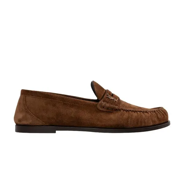 Saint Laurent Le Loafer Penny Slippers - Brown
