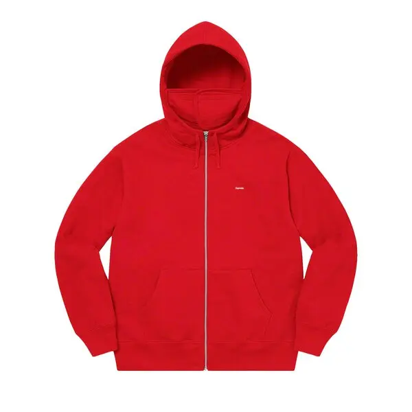 Supreme Small Box Facemask Zip Up Hooded Sweatshirt - Red