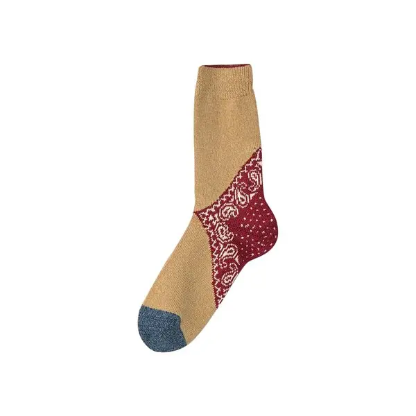 Kapital 96 Yarns Heel Paisley Bandana Socks - Red