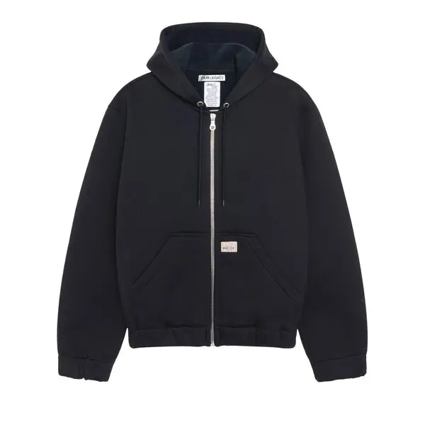 StüSsy X Our Legacy Work Shop Scuba Zip Hoodie - Black | Editorialist