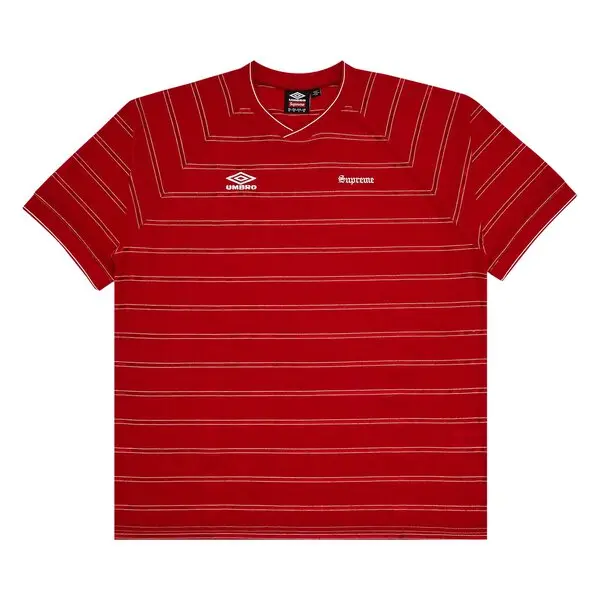 Supreme X Umbro Stripe Soccer Jersey - Red | Editorialist